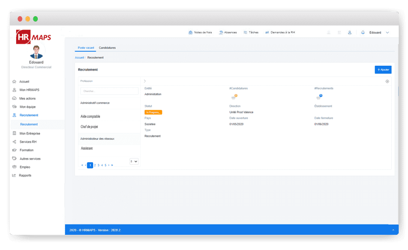 HRIS : Hiring & Internal mobility | HR software HRMAPS